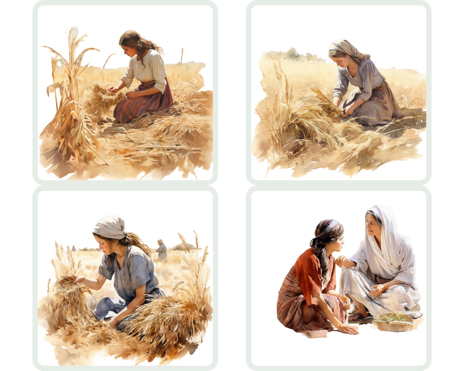 Ruth and Naomi Watercolor Clipart, Christian PNG Images (digital ...