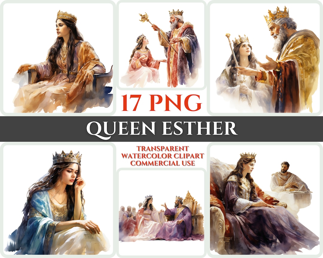 Queen Esther PNG Clipart Watercolor Christian Gift Clipart Abstract ...