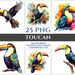 Watercolor Bird Clipart Bundle Set 3 Majestic Colorful Green Orange ...