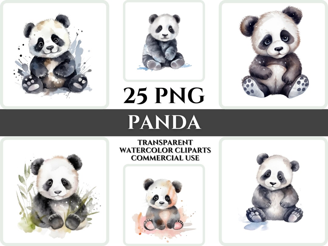 Watercolor Panda Clipart Bundle, Nursery Art (digital Download) - Etsy