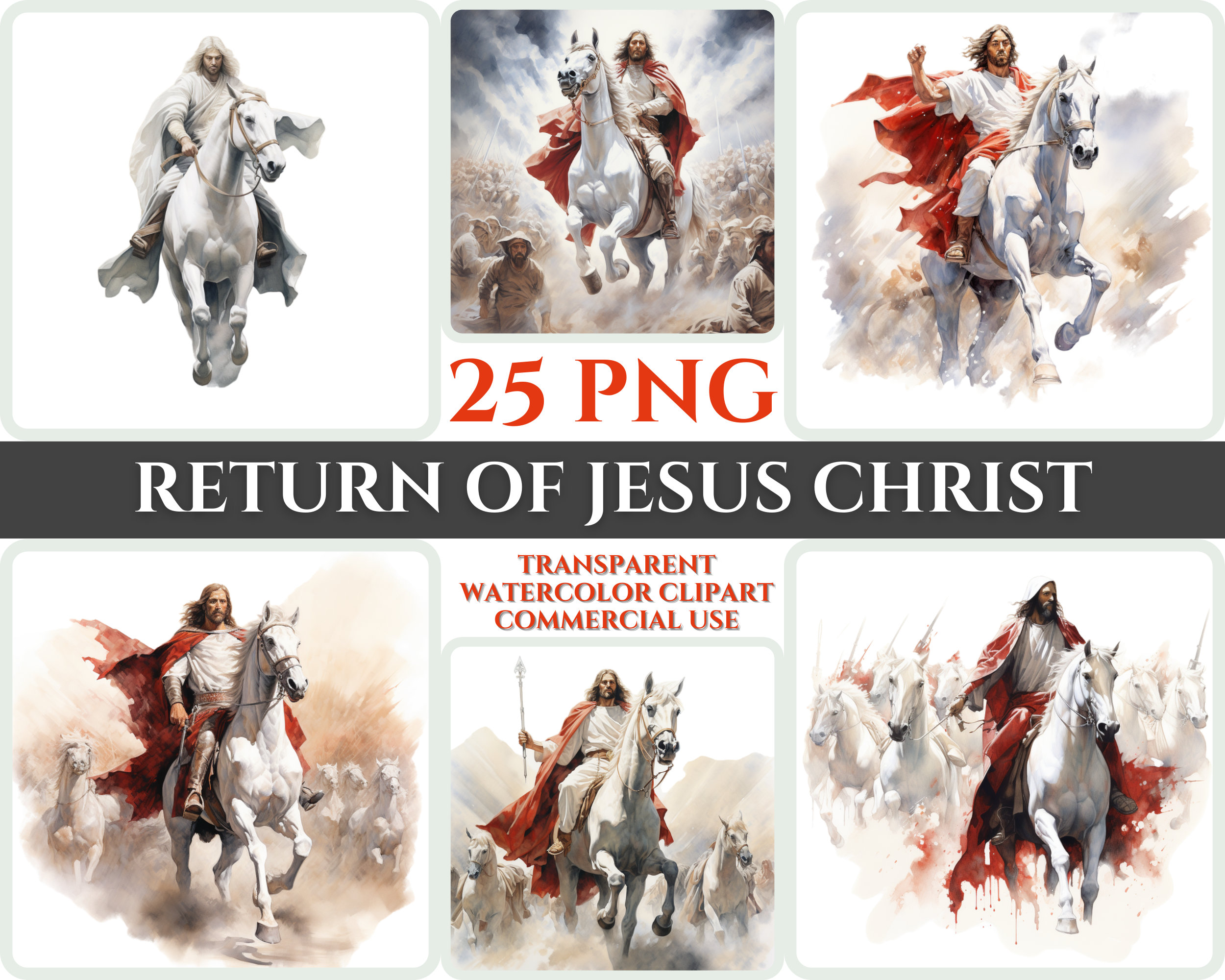 Return of Jesus Christ PNG Clipart Watercolor Christian Gift White ...