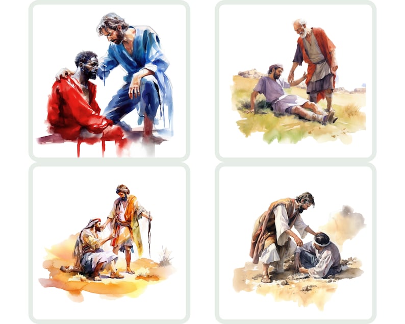 Good Samaritan Clipart PNG Watercolor Bundle Christian Clipart Abstract ...