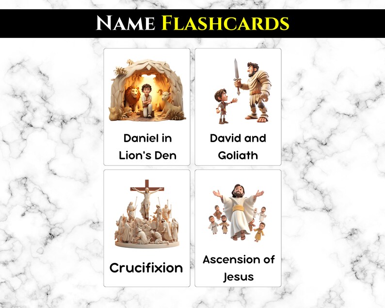 Bible Story Flashcards With Verse, Montessori Printable (digital ...