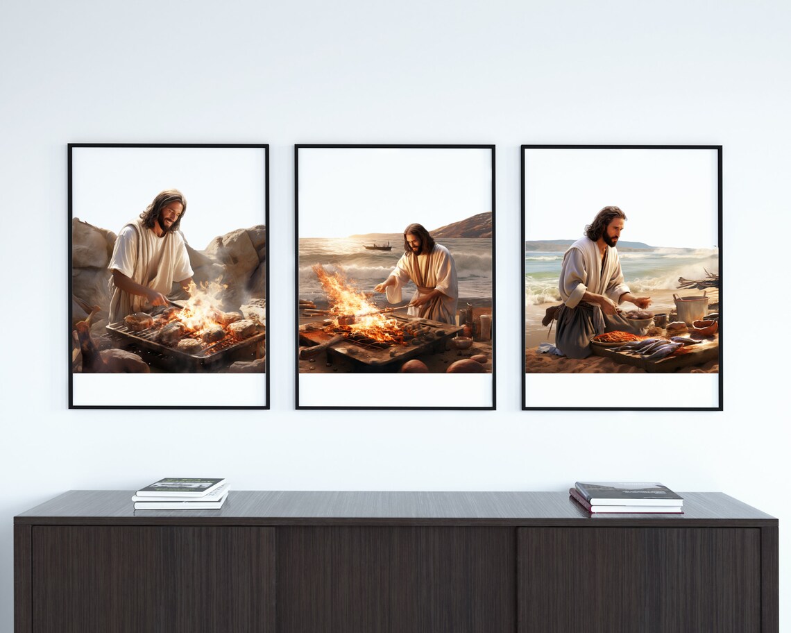 Jesus Cooking PNG 3D Clipart Bundle Christian Tote Bag Design - Etsy