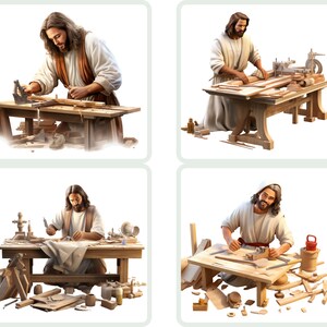 Carpenter Jesus 3D Clipart, Christian PNG Bundle (digital Download) - Etsy