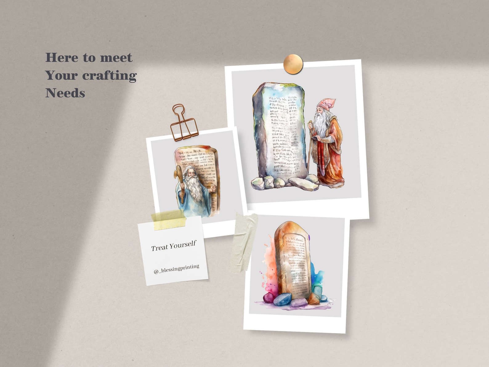 Ten Commandments Watercolor Clipart Bundle, Moses, Bible (digital Image ...