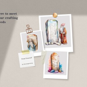 Ten Commandments Watercolor Clipart Bundle, Moses, Bible (digital Image ...