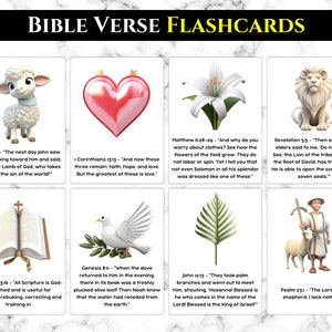 Christian Flashcards for Kid & Adult Bible Verse Montessori Printable ...