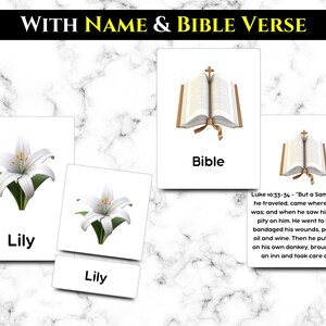 Christian Flashcards for Kid & Adult Bible Verse Montessori Printable ...