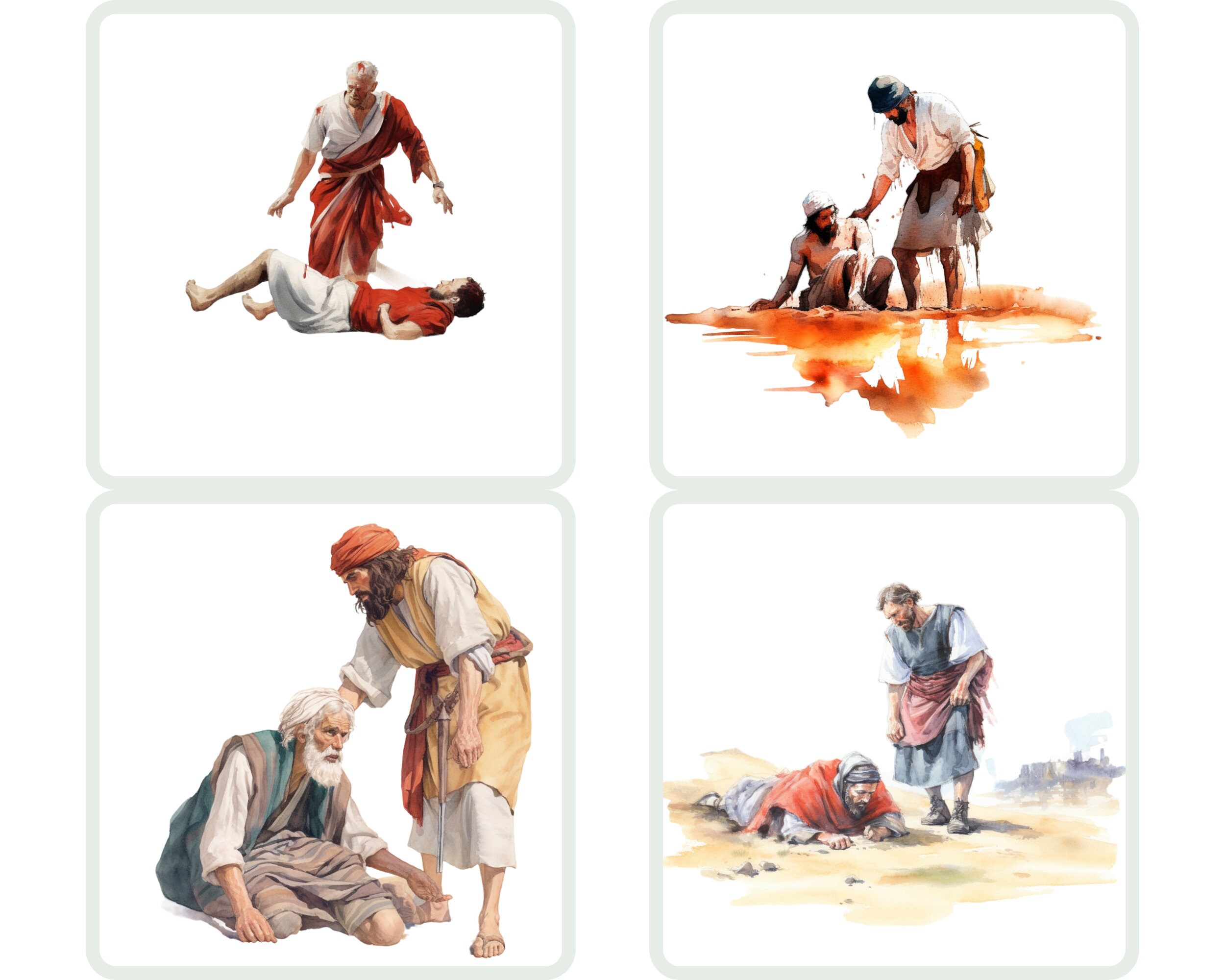 Good Samaritan Clipart PNG Watercolor Bundle Christian Clipart - Etsy