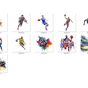 Watercolor Basketball Clipart Bundle, Sport PNG (digital Download) - Etsy