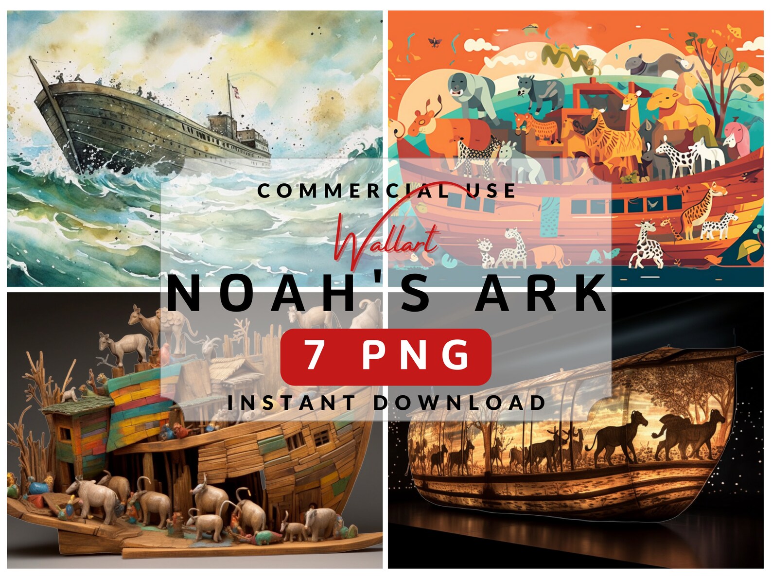 Noah's Ark Wall Art PNG Noah's Ark Digital Art Noah's Ark Wall Design ...