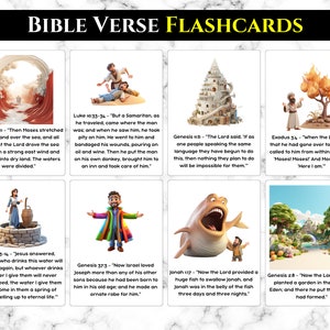 Bible Story Flashcards With Verse, Montessori Printable (digital ...