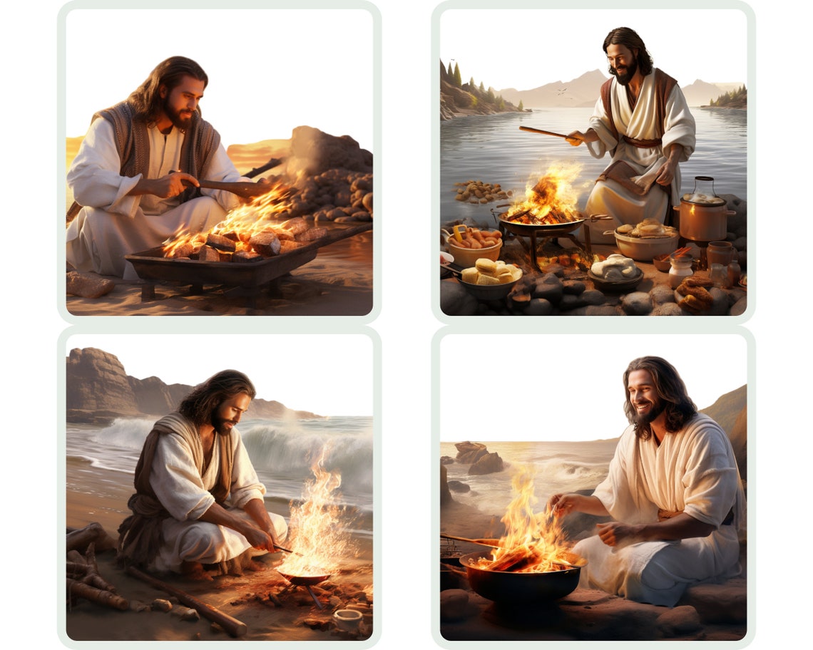 Jesus Cooking PNG 3D Clipart Bundle Christian Tote Bag Design - Etsy