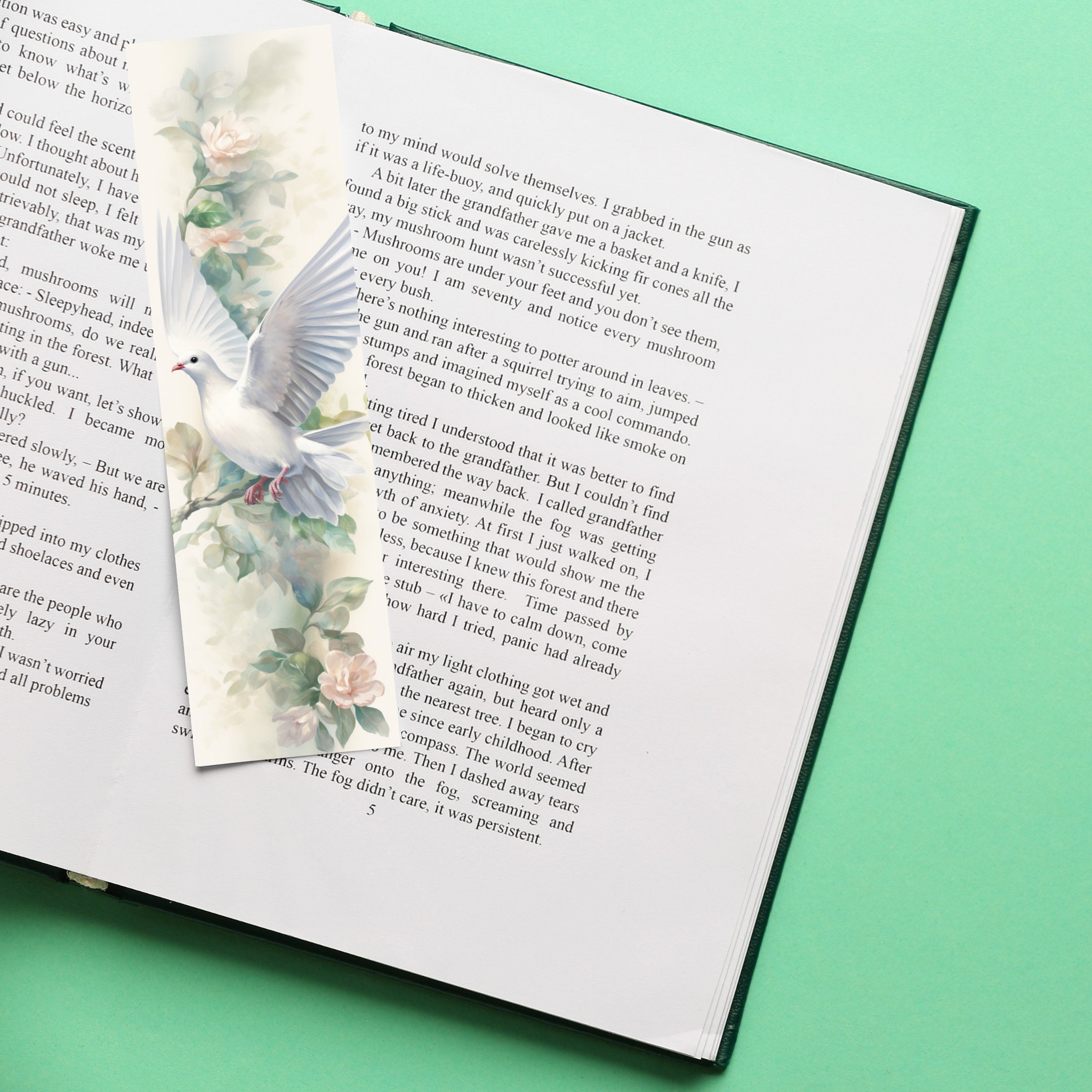 Printable Dove Bookmark Set of 5 Christian Baptism Gift for Man and ...