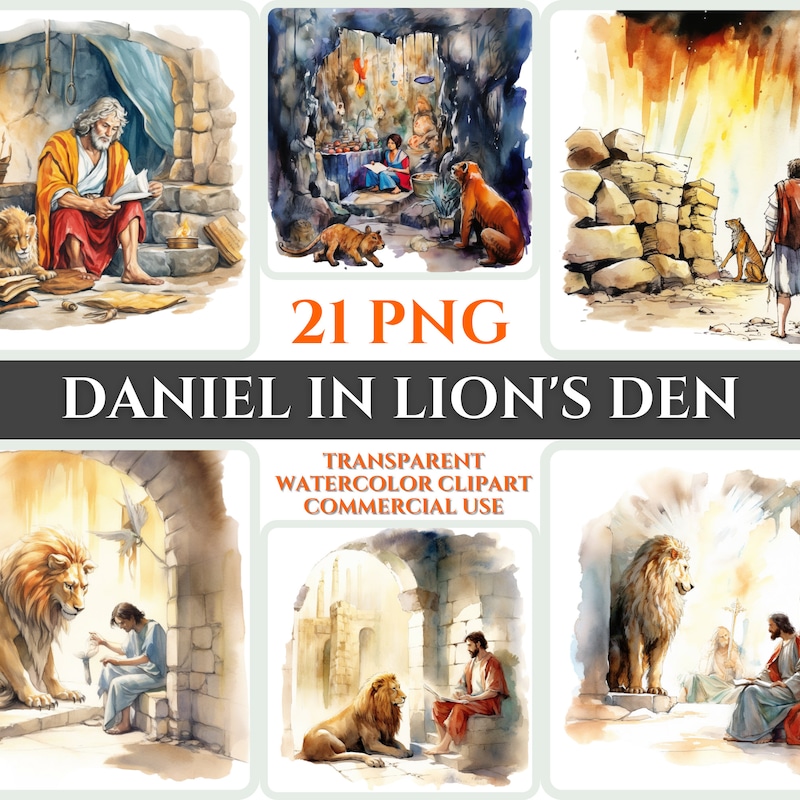 Daniel and Lions Den Clipart - Etsy