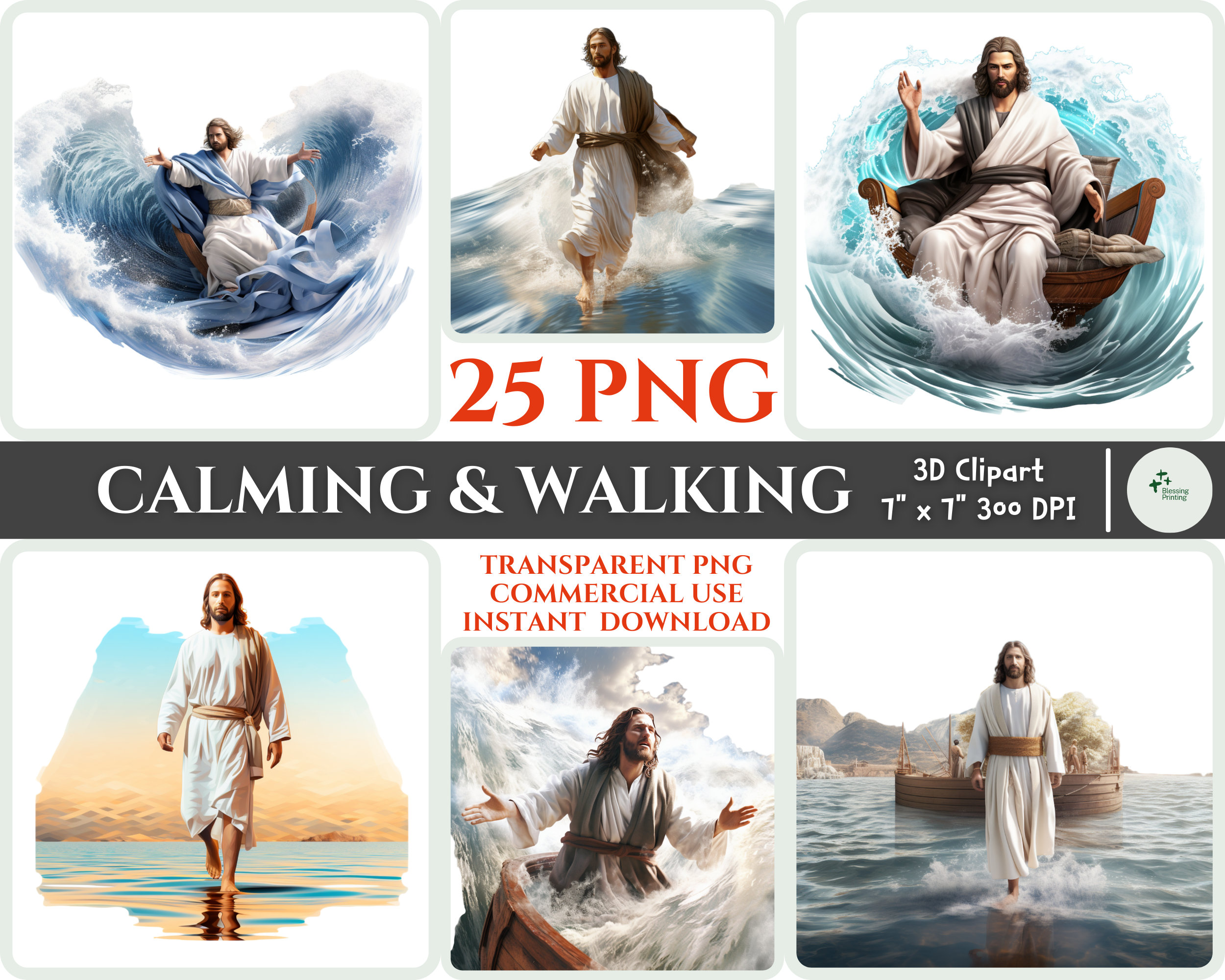 Jesus Walking On Water Clip Art