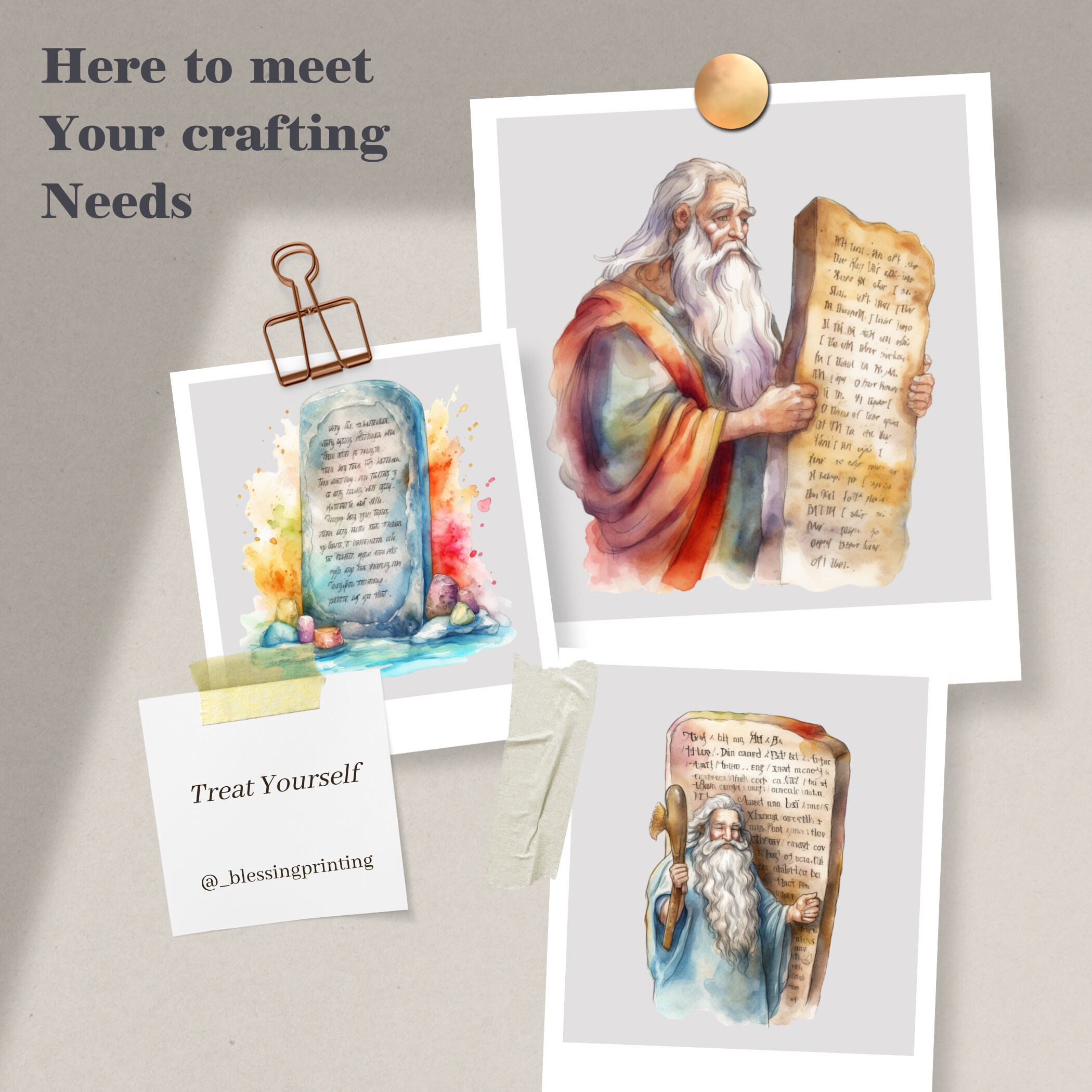 Ten Commandments Clipart PNG Watercolor Bundle Christian - Etsy UK