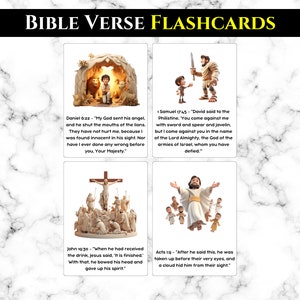 Bible Story Flashcard for Kid & Adult With Verse Montessori Printable ...