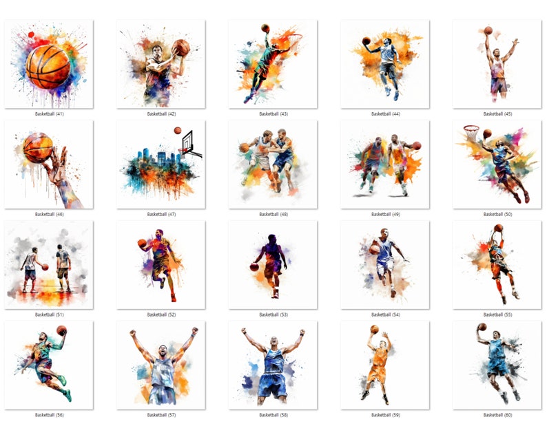 Watercolor Basketball Clipart Bundle, Sport PNG (digital Download) - Etsy