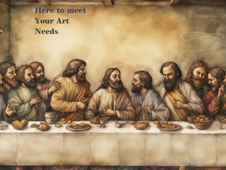 Last Supper Wall Art PNG Last Supper Jesus Digital Art Last - Etsy