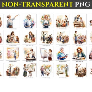 Watercolor Female Teacher Clipart School Education Clip Art Graduation ...