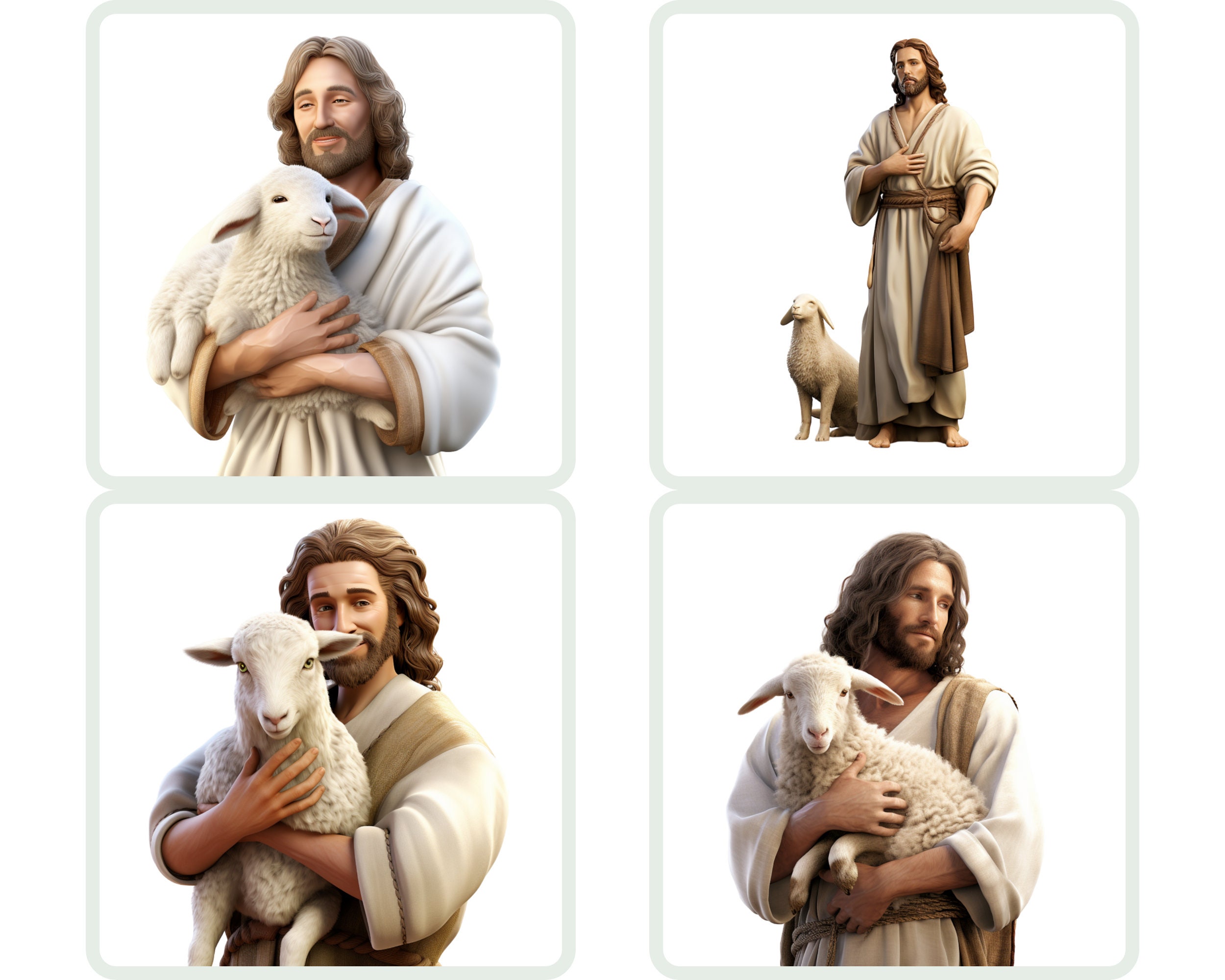 Jesus Good Shepherd PNG 3D Christian Clipart Shepherd Sheep Clipart ...