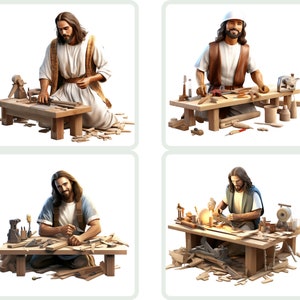 Carpenter Jesus 3D Clipart, Christian PNG Bundle (digital Download) - Etsy