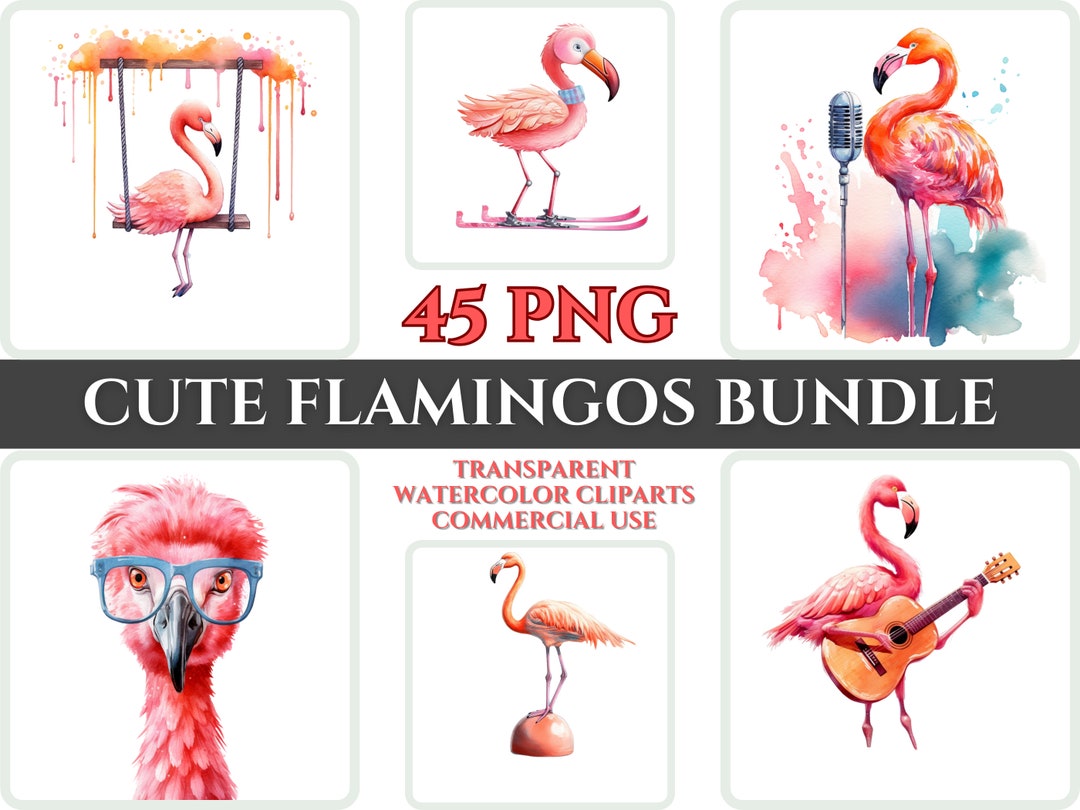 Cute Funny Flamingo Clipart Nursery Baby Kawaii Clipart Kid Craft ...