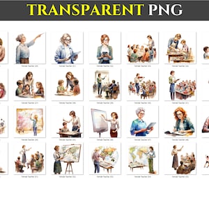 Watercolor Female Teacher Clipart School Education Clip Art Graduation ...