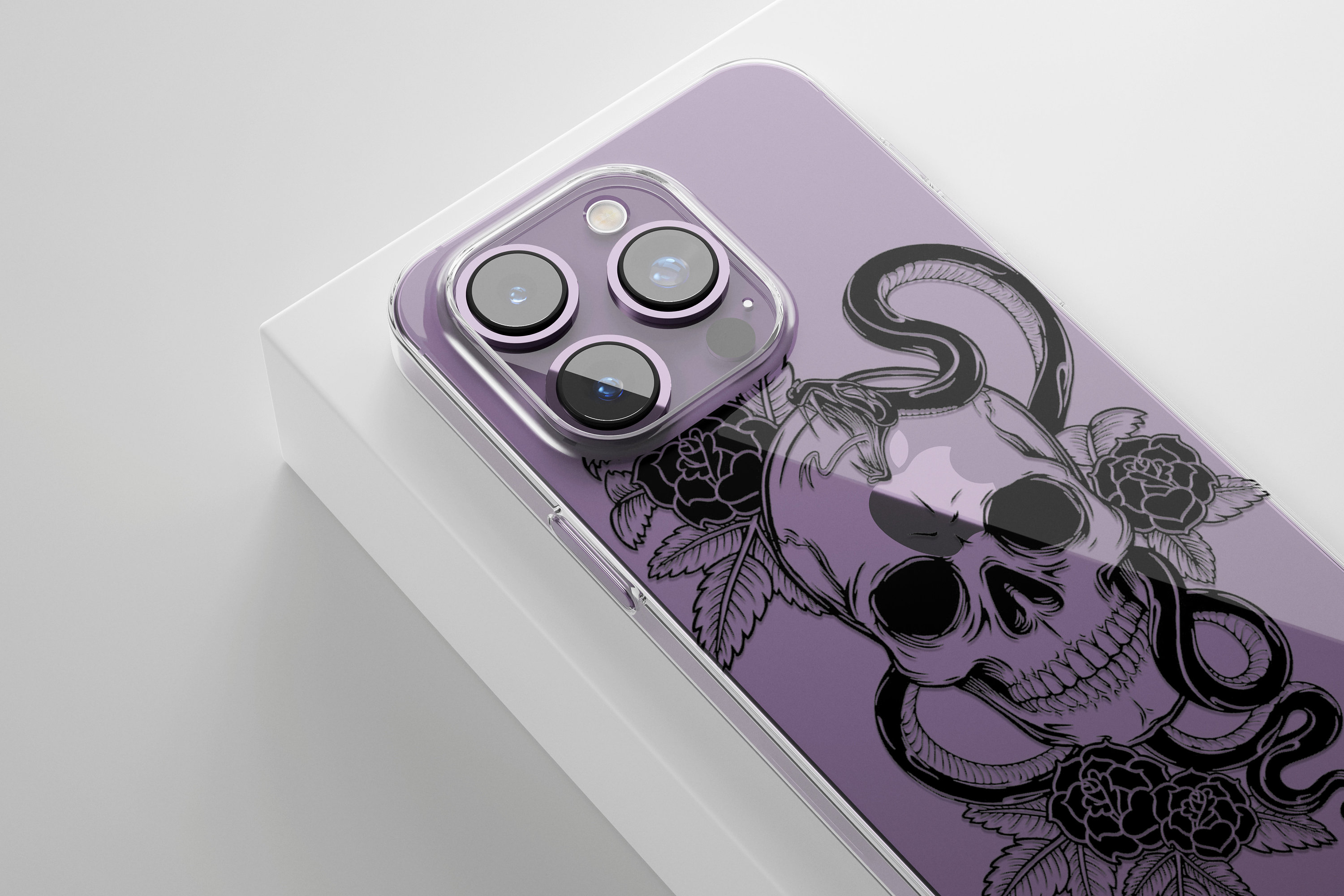 Snake Skull Tattoo Phone Case for iPhone 15 Plus, 15 Pro Max, 14 Plus ...