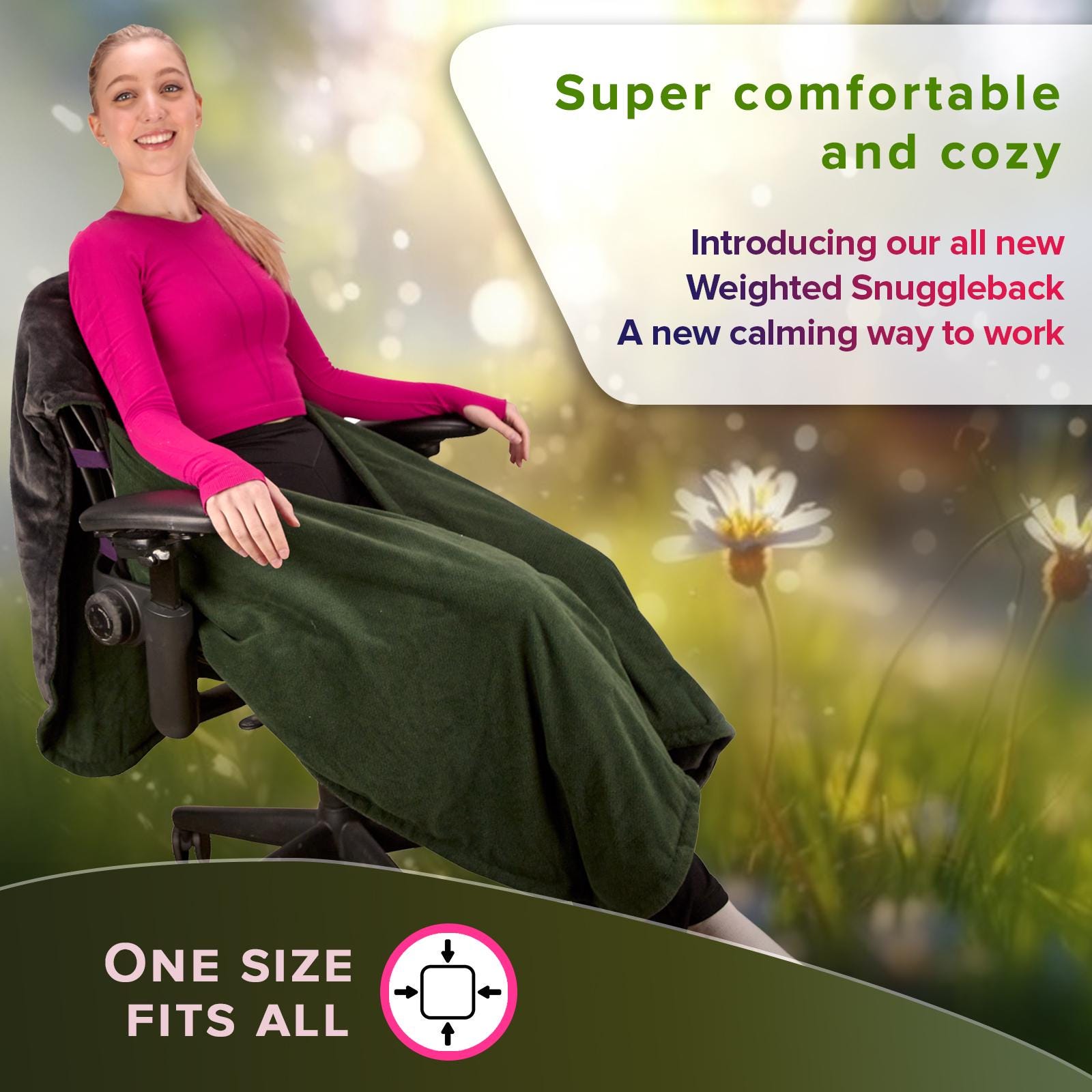 The Original Weighted Office Chair Blanket by Snuggleback; Comfy Chair ...