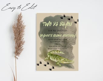 Two Da Bayou 2nd Birthday Invitation- Digital Download Invitation ...