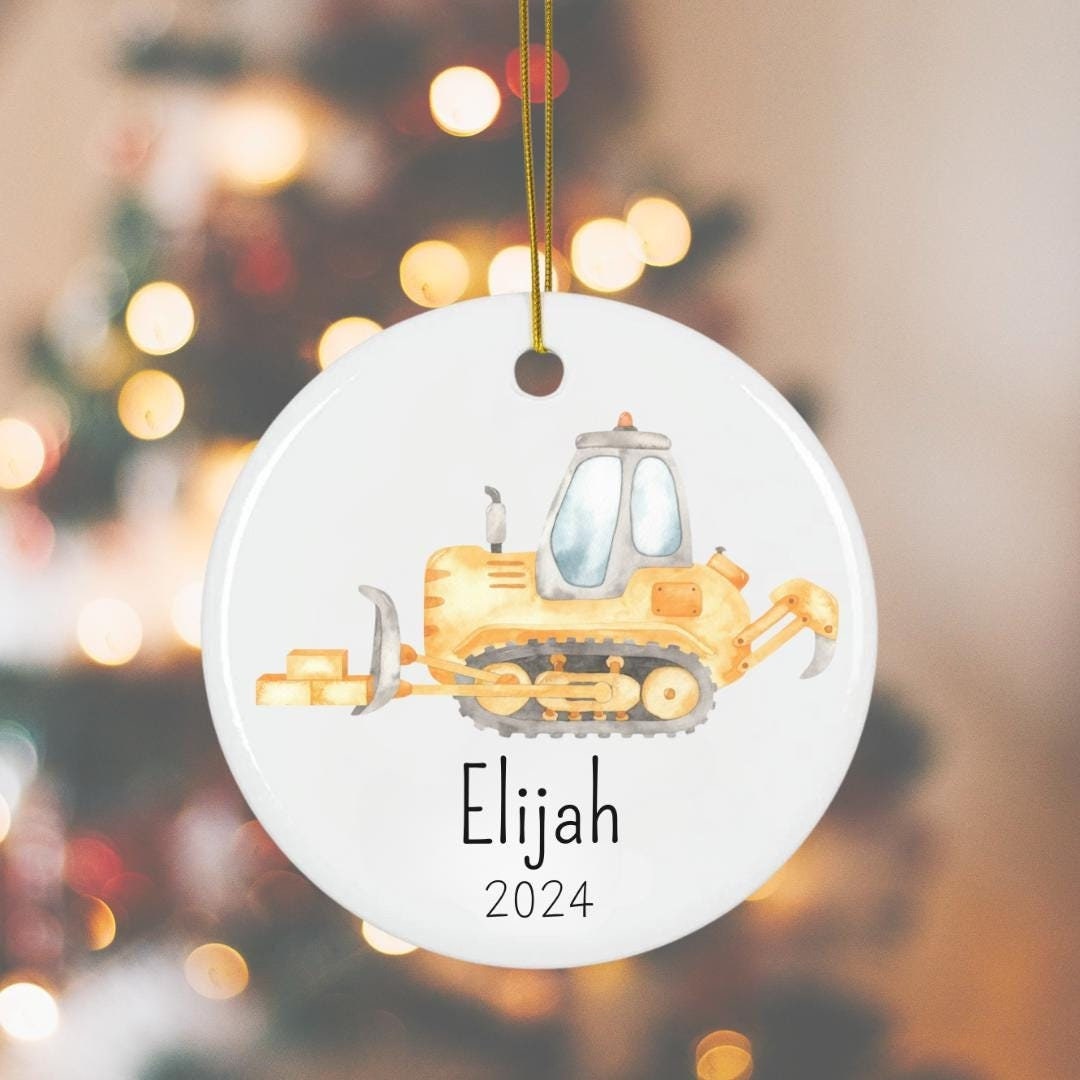 Personalized Construction Ornament - Bulldozer Ornament, Little Boy ...