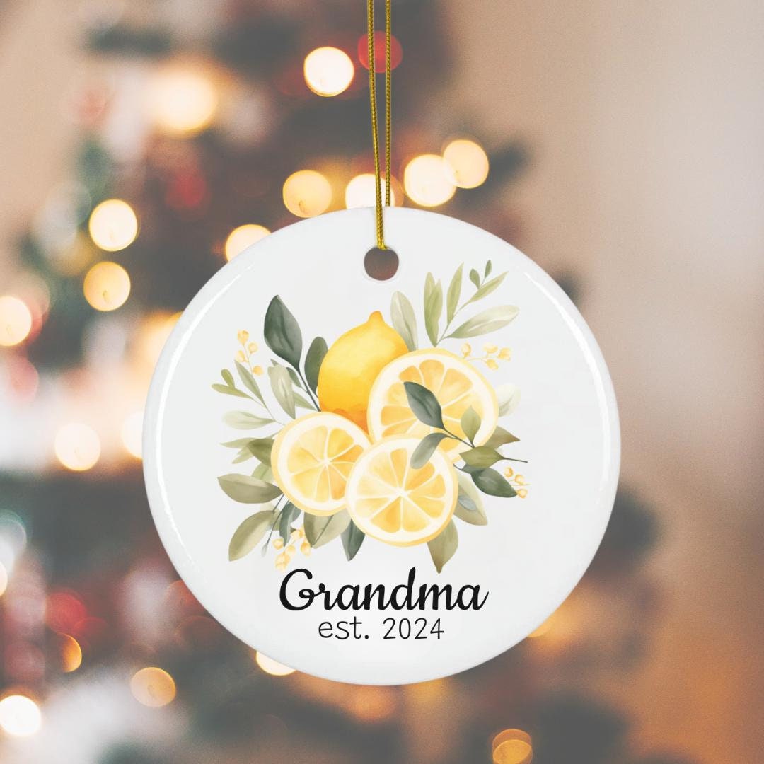 Citrus Lemon Ornament - Grandma Ornament, Holiday Tree Decor, Fruit ...