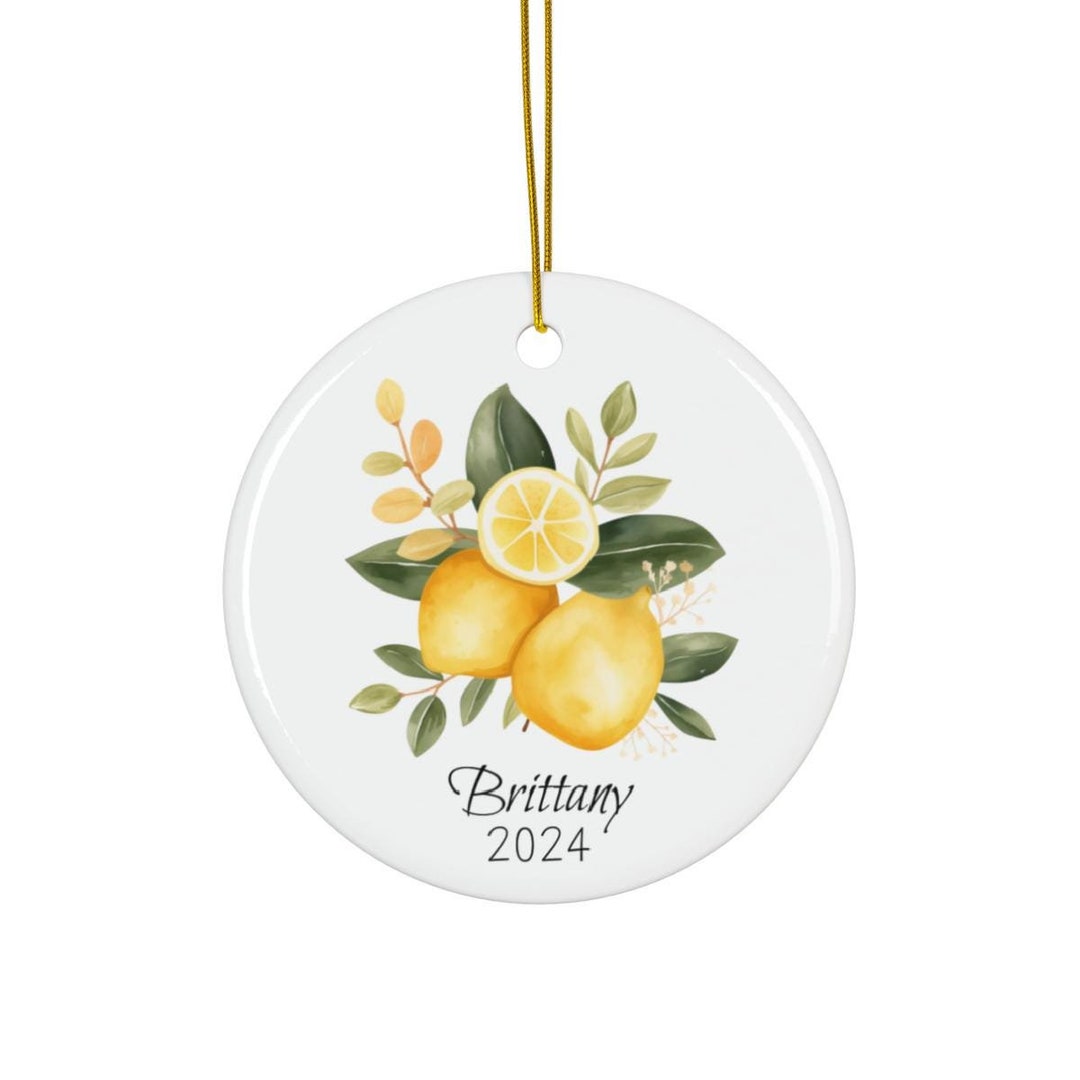 Personalized Lemon Ornament - Name Ornament, Citrus Fruit Ornament ...