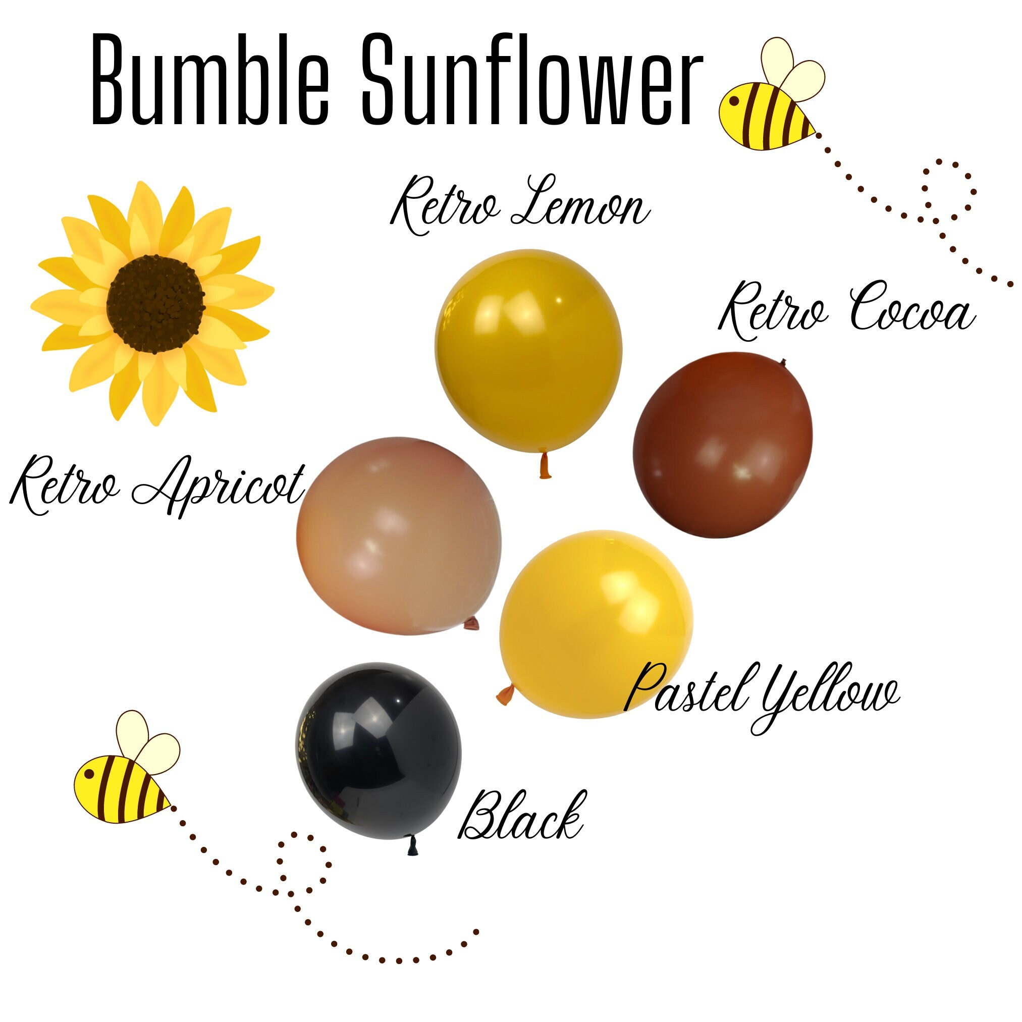 Bumble Sunflower Color Palette | Garland | Arch | Columns | DYI | Baby ...