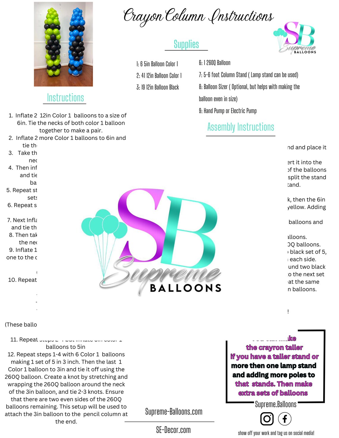 Back to School Pencil / Crayon Column Kits | Teacher Gift | PTA Events ...