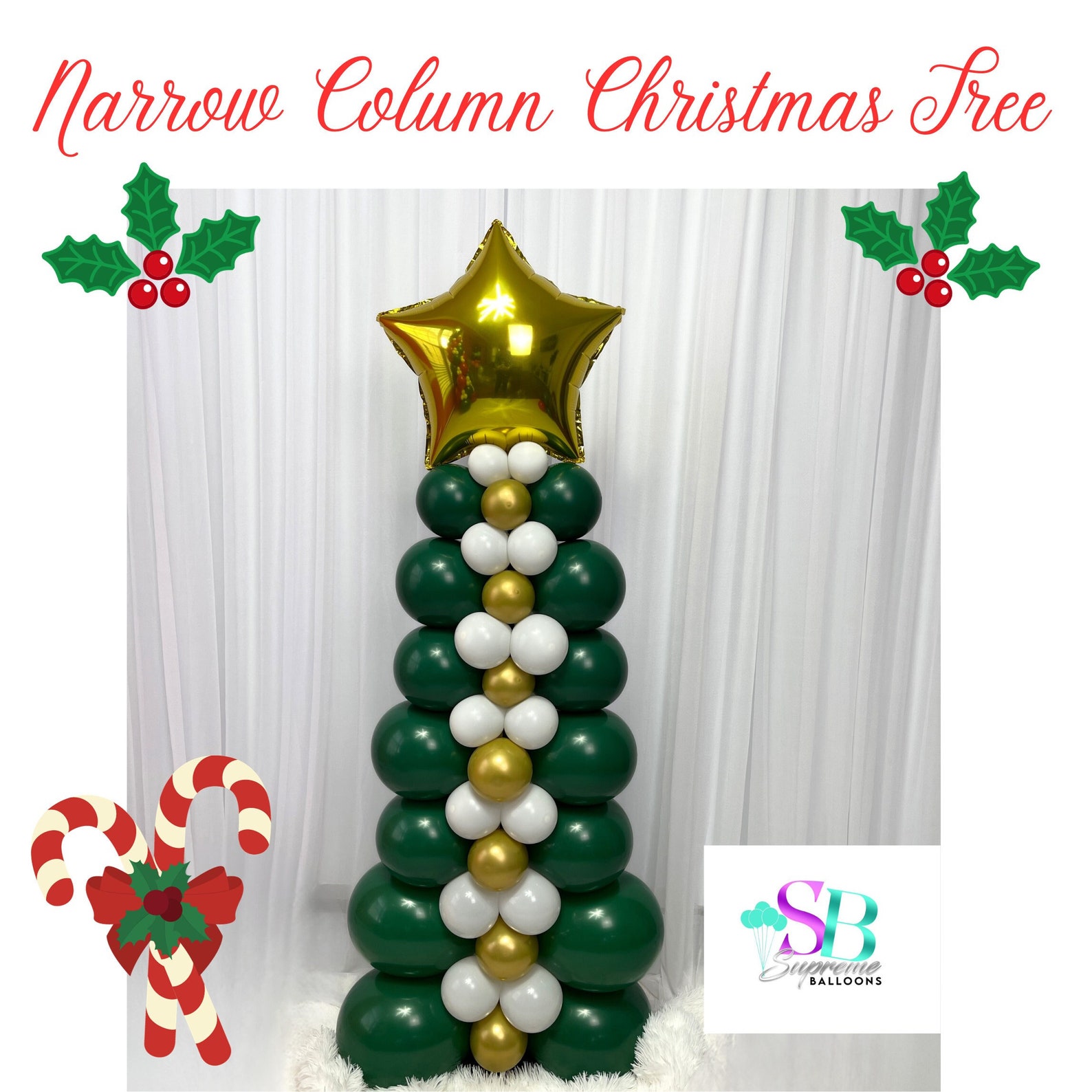 Narrow Balloon Christmas Tree Kit | Holiday Events | Party - Etsy