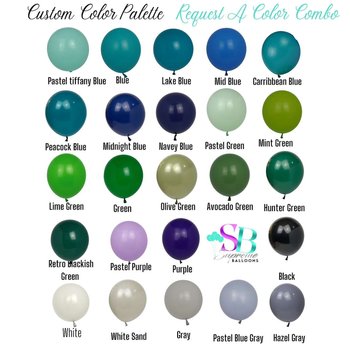 Color Palette Service Request / Custom Color Palette /DIY Balloon Decor ...