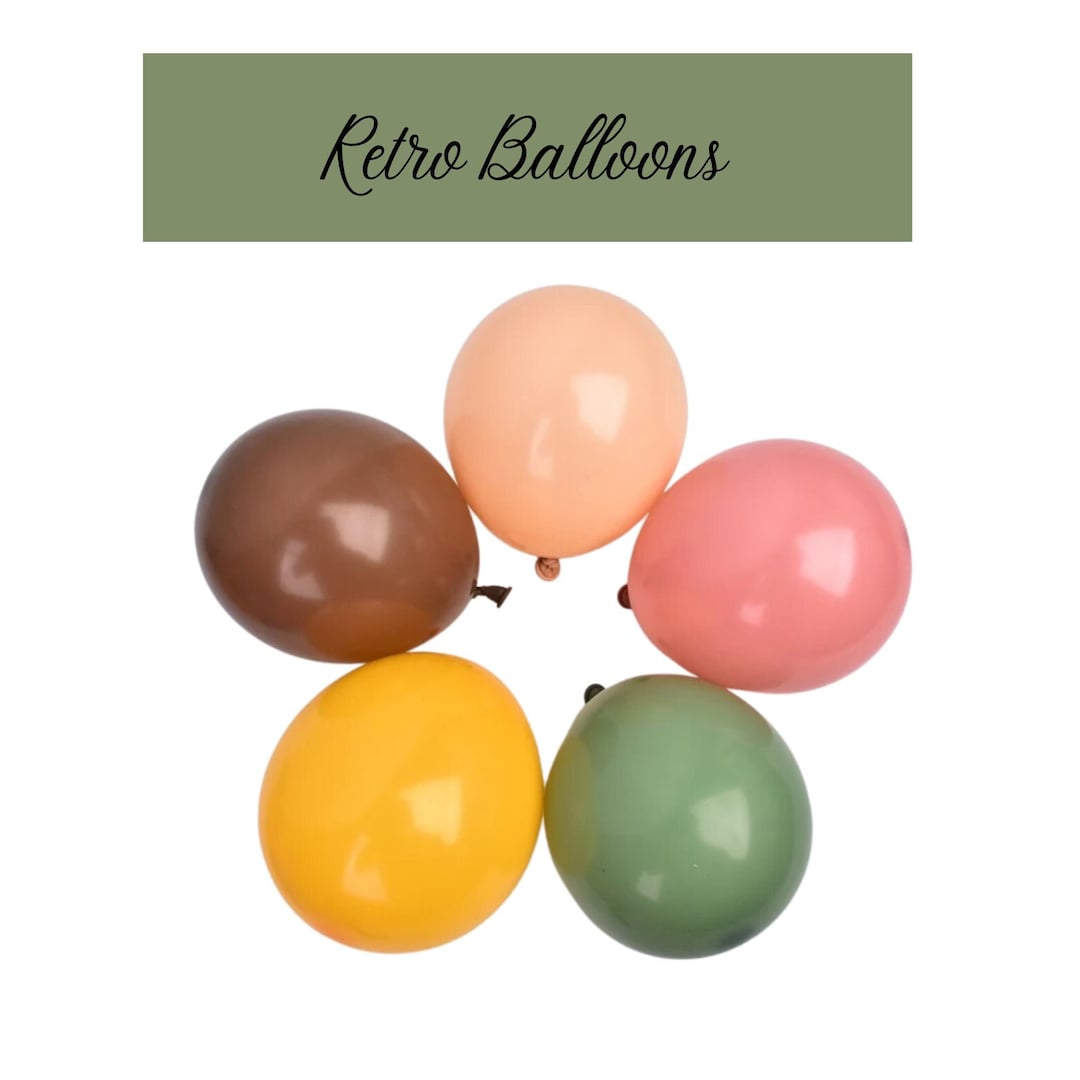 25 Pack Retro Colored Balloons | Event Decor | Party Balloons ...