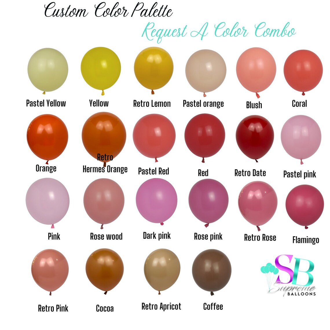 Color Palette Service Request / Custom Color Palette /DIY Balloon Decor ...