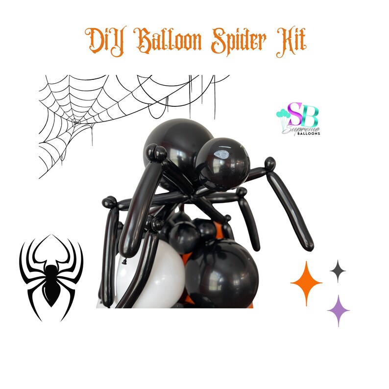 Balloon Spider Kit | Black | Halloween Party | Garland | Arch ...