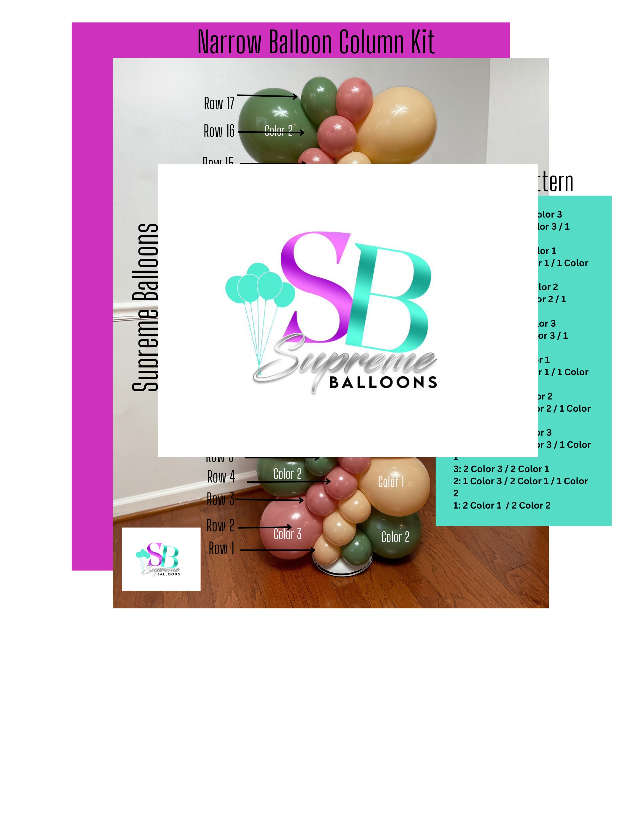 Narrow Balloon Column Instruction- 3 Colors | Tutorial | Step by Step ...