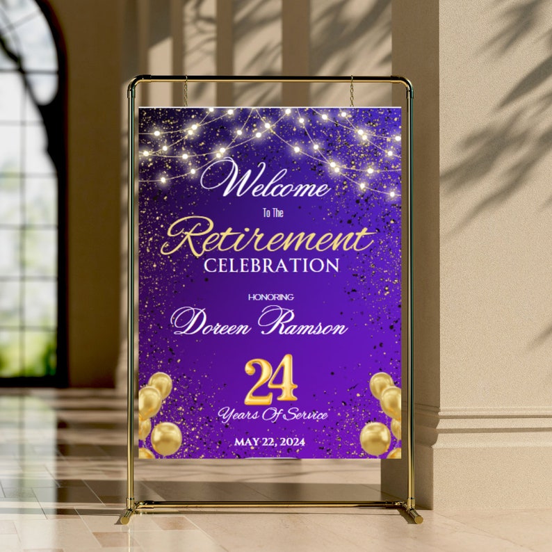 Welcome Sign | Retirement Party | Printable | Editable | Downloadable ...