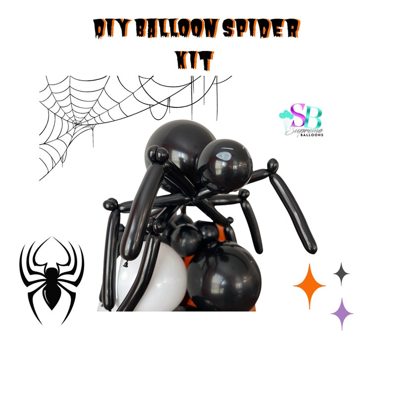 Balloon Spider Kit | Black | Halloween Party | Garland | Arch ...