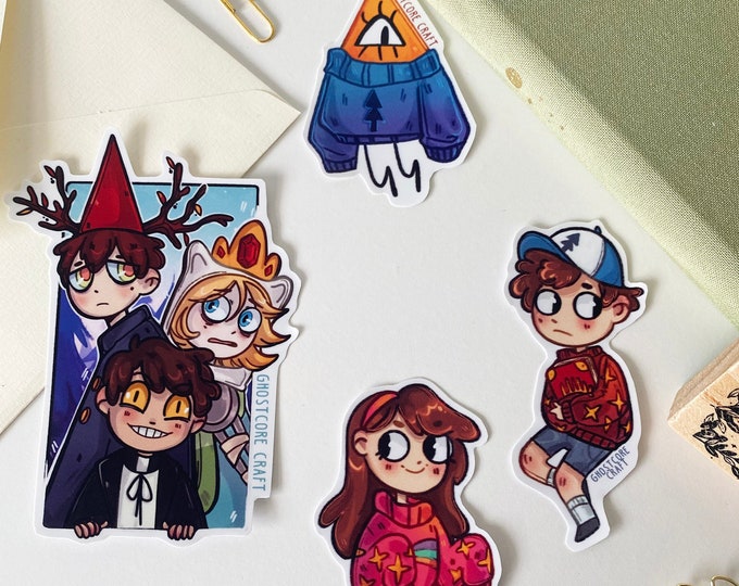 Gravity Falls Vinyl Stickers - Over the Garden Wall - Adventure Time ...