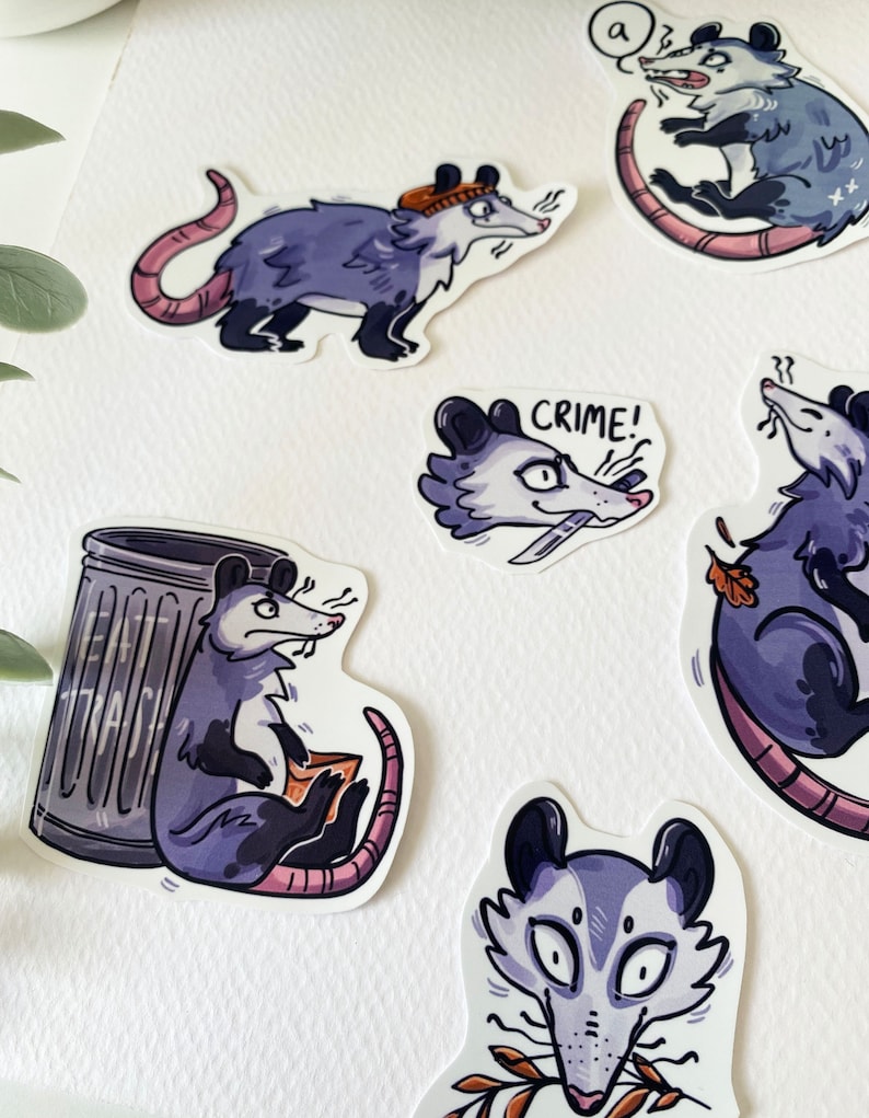 POSSUM PACK Sticker Set Possum Opossum - Etsy