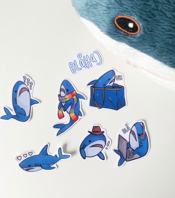 BLAHAJ STICKER SET Ikea Shark Blahaj Sticker Set Etsy UK