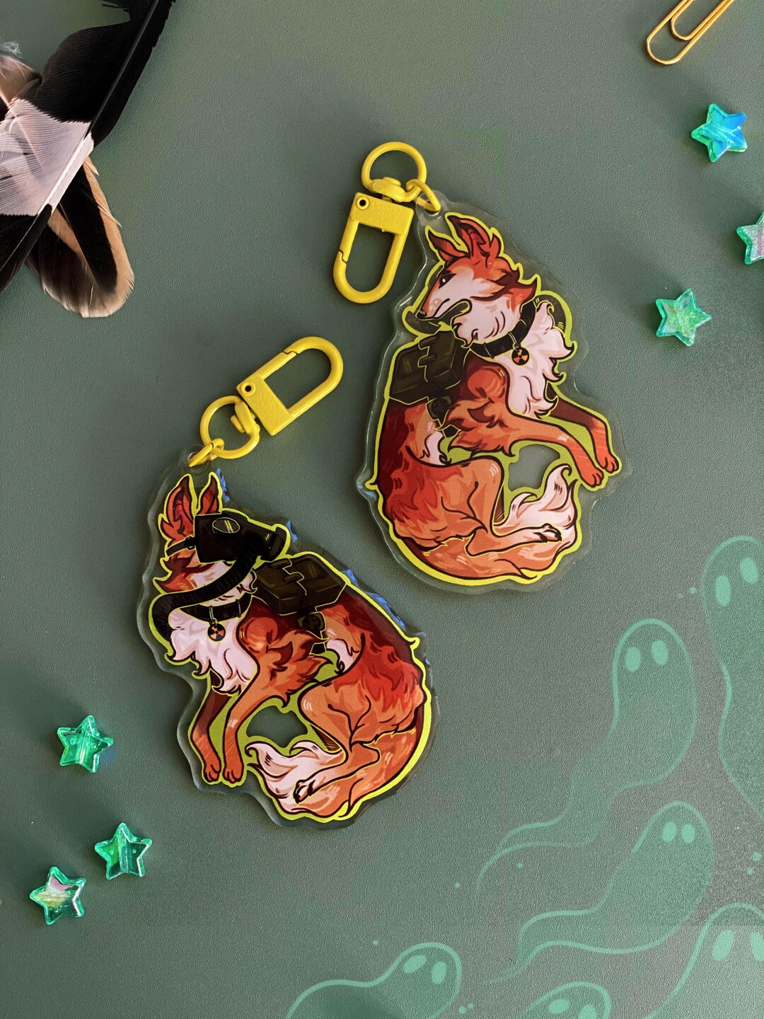 POST APOCALYPTIC DOG Acrylic Epoxy Keychain Double-sided Masked - Etsy